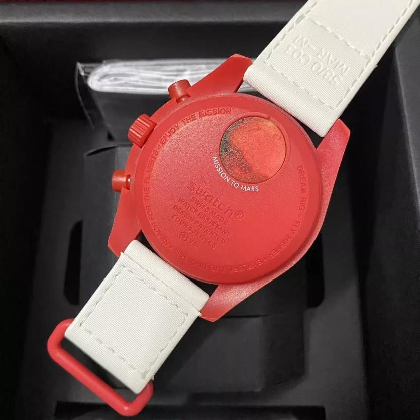 New Swatch x Omega Bioceramic Moonswatch Mission To Mars Watch - With ...