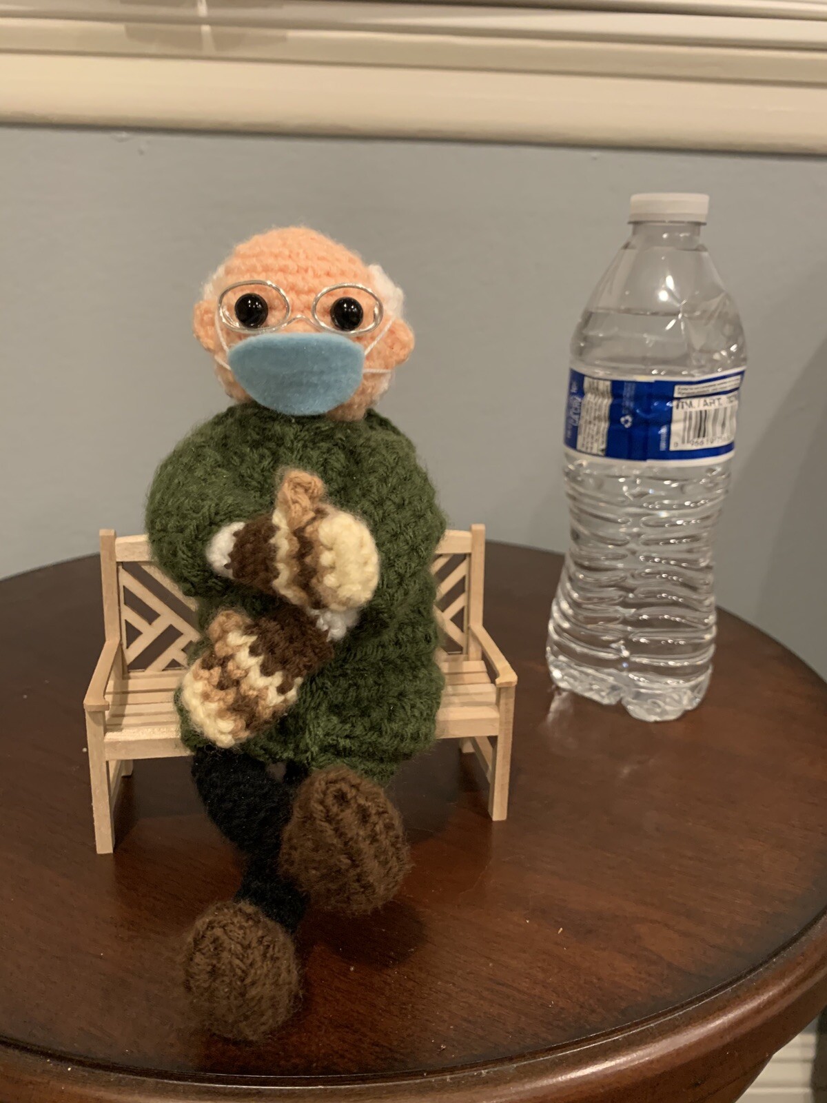 Bernie Sandars Mittens Crocheted Doll and Chair Inauguration Meme ...