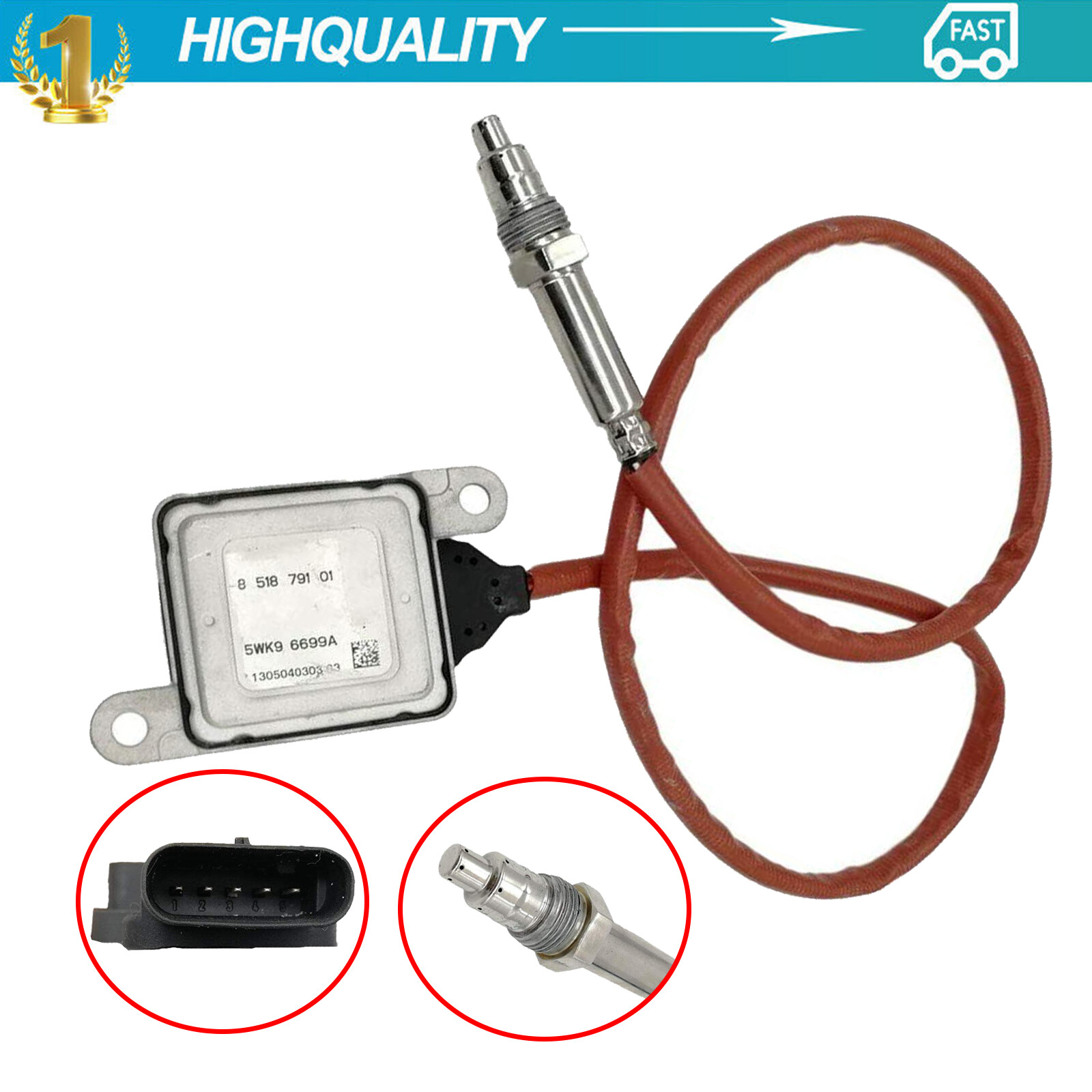 NEW Nitrogen Oxide NOX Sensor 5WK96699C For BMW X3 X5 328d 535d 740Ld 2 ...