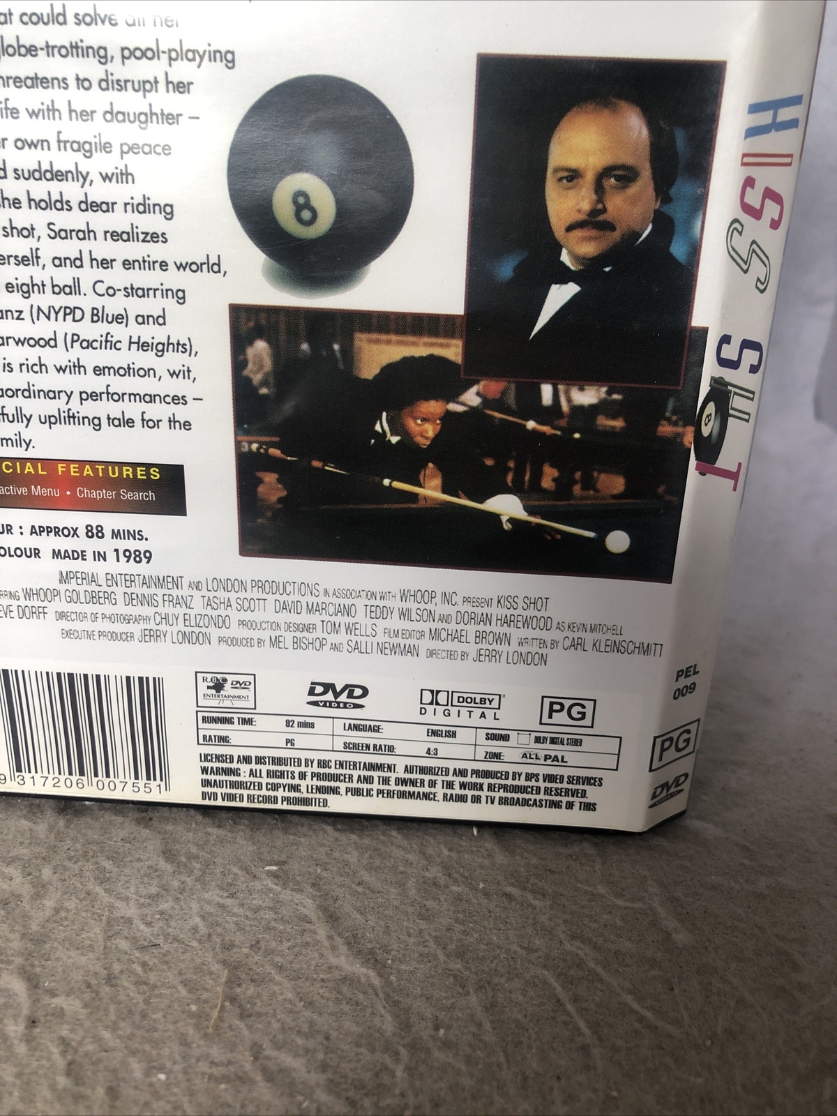 Kiss Shot DVD 1989 Drama, Whoopi Goldberg, Region 0/All, VGC - Free ...