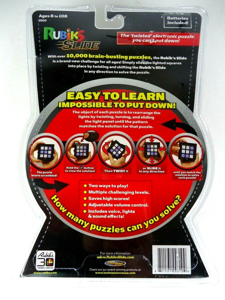 NEW Rubik's Slide Electronic Puzzle Game 10,000+ Brain Busting Puzzles ...