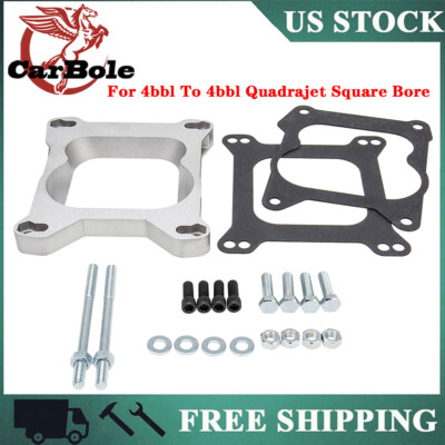 Aluminum Carb Carburetor Adapter 2 Barrel to 4Barrel Carter Spread Bore ...