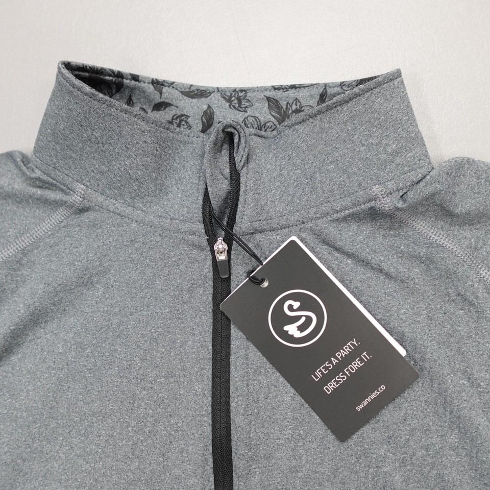 Swannies Performance Dunnaway 1/4 Zip Grey Lightweight Soft Stretch Men ...