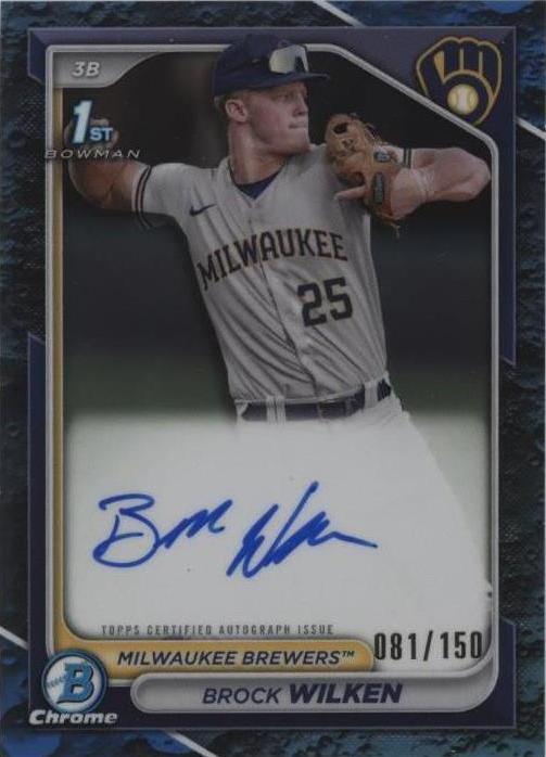 2024 Bowman - Chrome Prospect Autographs Brock Wilken #CPA-BW Blue ...