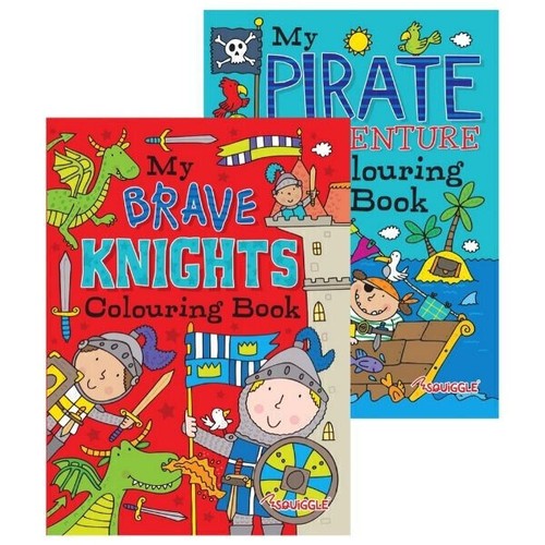 Single Book A4 Pirate & Knights Adventure Activity Colouring Books Kids ...