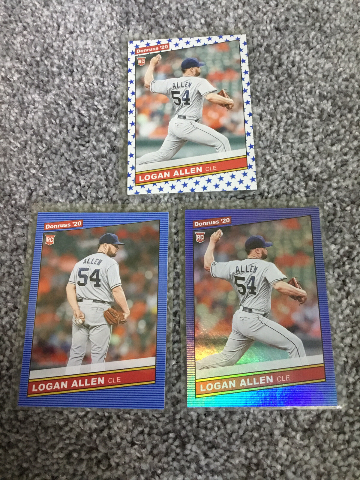 2020 Donruss Logan Allen Baseball Card Lot 2 Variations & 1 Base Card ...