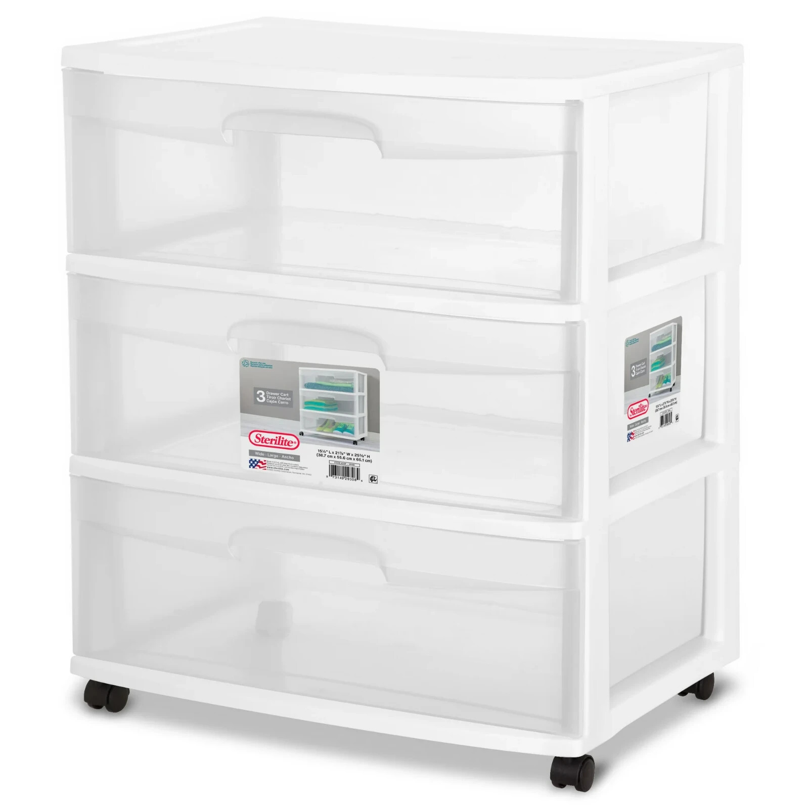 Sterilite Wide 3 Drawer Cart White Free and fast shipping | eBay
