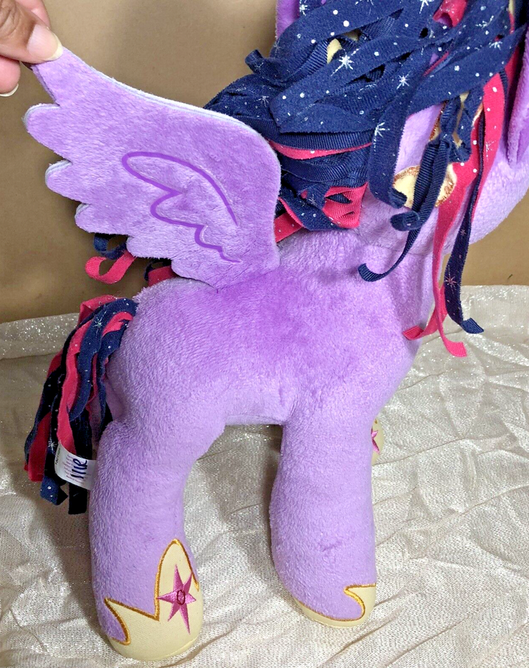 2013 My Little Pony Purple Pegasus Unicorn Crown Plush 17" Fabric Mane ...