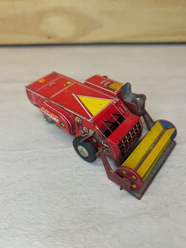 Tin Litho Marx Co-op Combine Tractor Toy Vintage Antique Red Super 12 ...