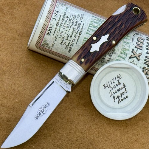 GEC GREAT EASTERN CUTLERY NORTHFIELD 83 LOCKBACK DARK BREWED JIGGED ...