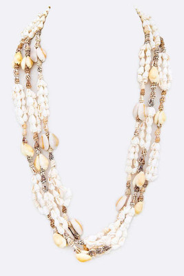 Mix Size Shell Statement Necklace | eBay