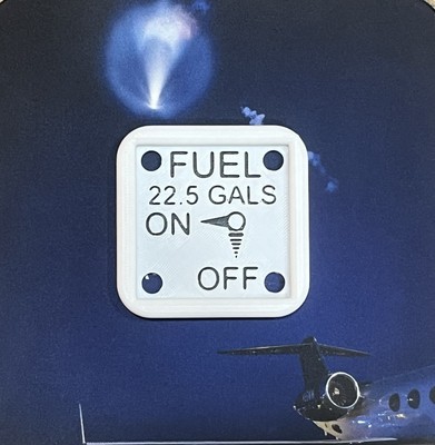 Cessna 150/152 Fuel Selector Placard 22.5 Gallons Useable Fuel ...