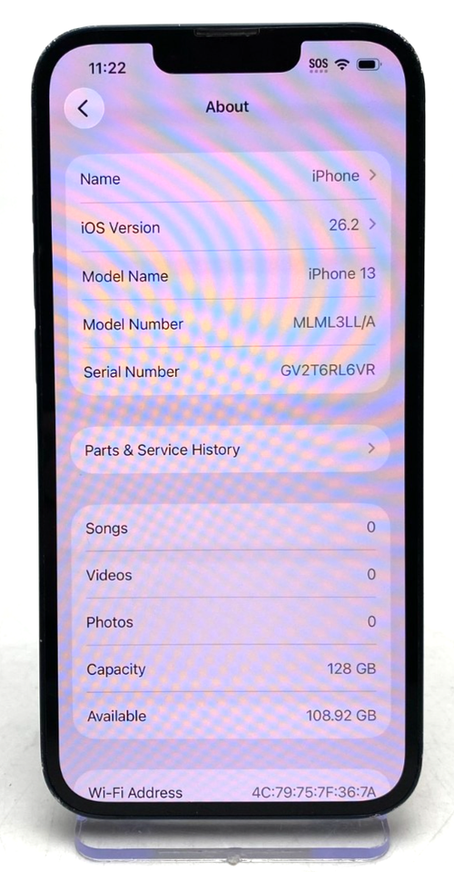 IPHONE 13 A2482 128GB ~MIDNIGHT~ UNLOCKED CDMA + GSM ~MLML3LL/A~ IOS 26 ...