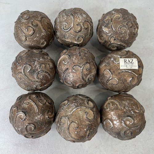 Vintage MCM Ceramic Decorative Balls Rustic 3.25 “ Set Of 9 Decor 90s ...