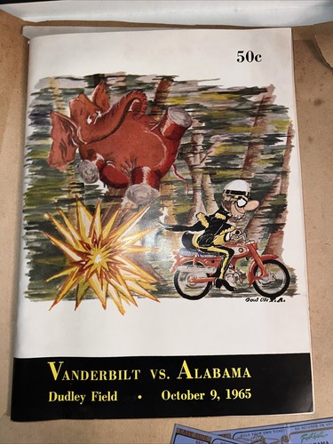 RARE 1965 Vanderbilt vs Alabama Football Program & Two Ticket Stubs 10 ...