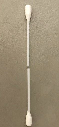 Qosmedix Case Double Ended Rayon Tip Swab with White Handle, Snap-In ...