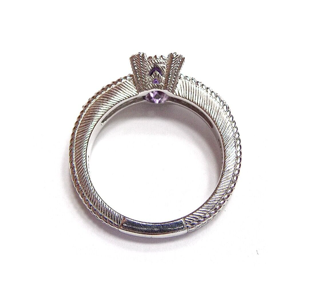 Judith Ripka Amethyst Cubic Zirconia Sterling Silver Ring SZ 8 | eBay