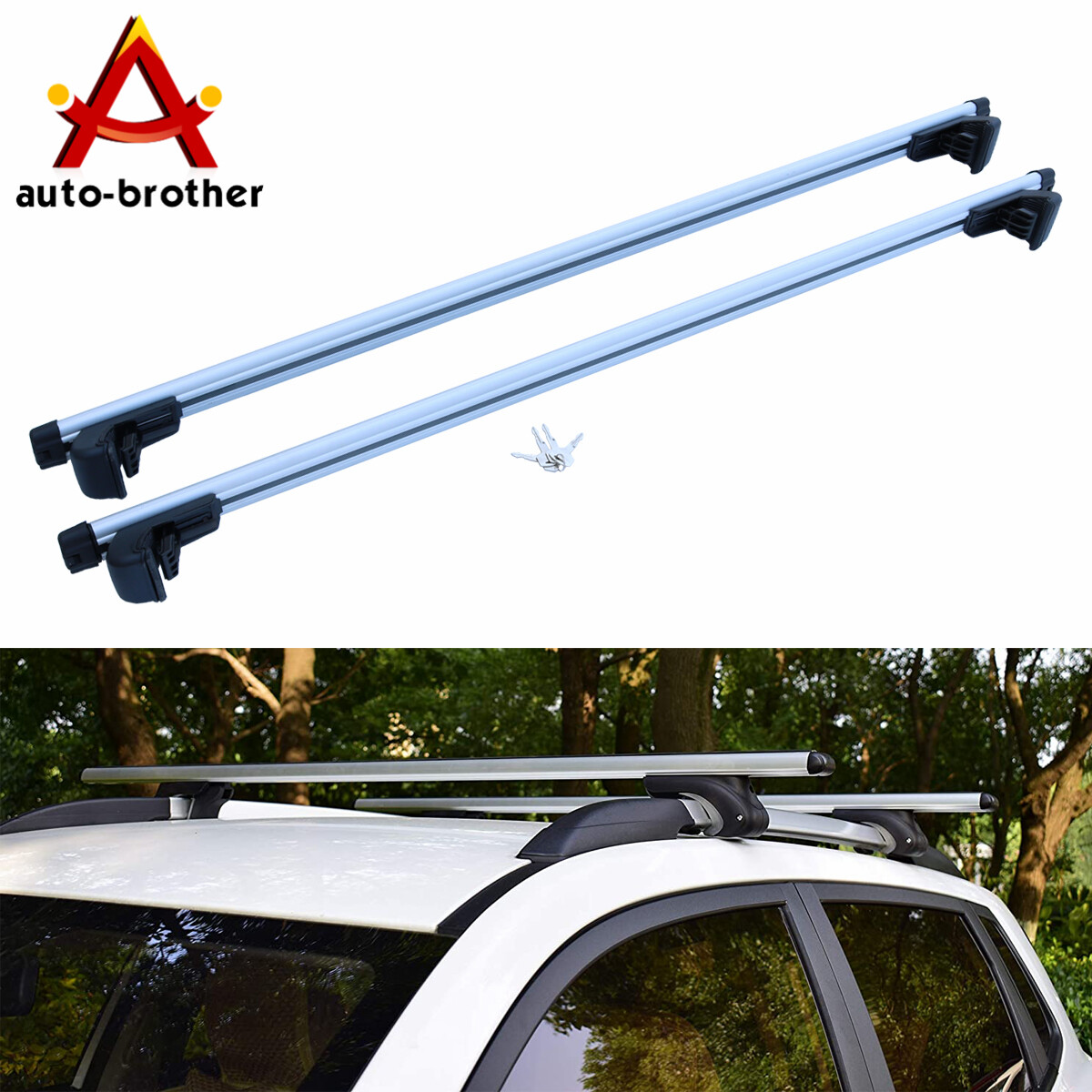 Car Top Cross Bar Crossbar Roof Rack Pair 53'' Fit For Cargo Luggage ...