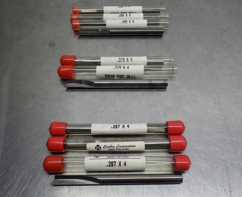 Lot of 8 NEW! Carbro Carbide Shear Bore Drills (3) .285" (2) .319" (3 ...