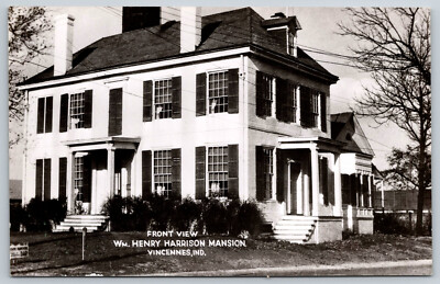 Postcard RPPC Front View William Henry Harrison Mansion Vincennes, IN ...