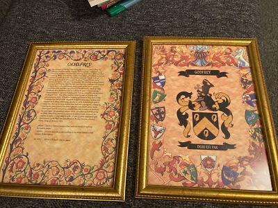 Godfrey Surname Family Name Coat of Arms History Print Personalised ...