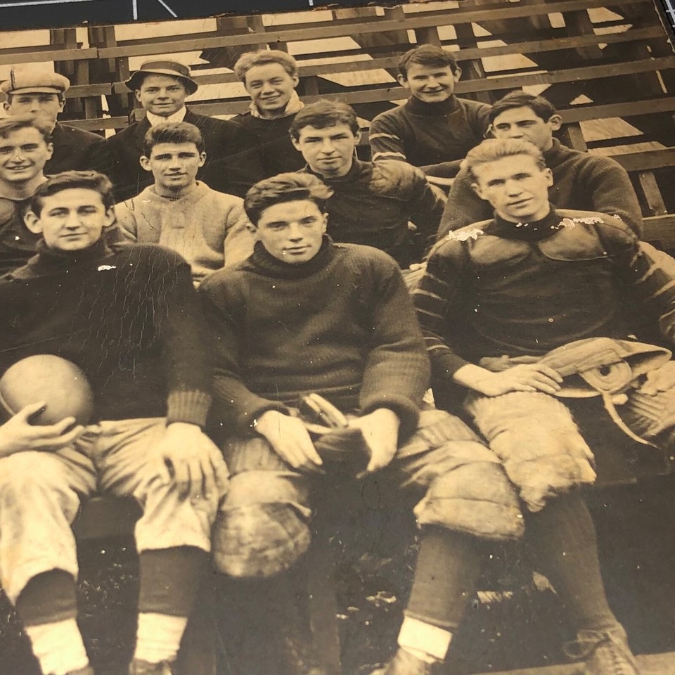 1900s FOOTBALL TEAM Men Sports Athletes Team ID'd ON BACK Antique ...