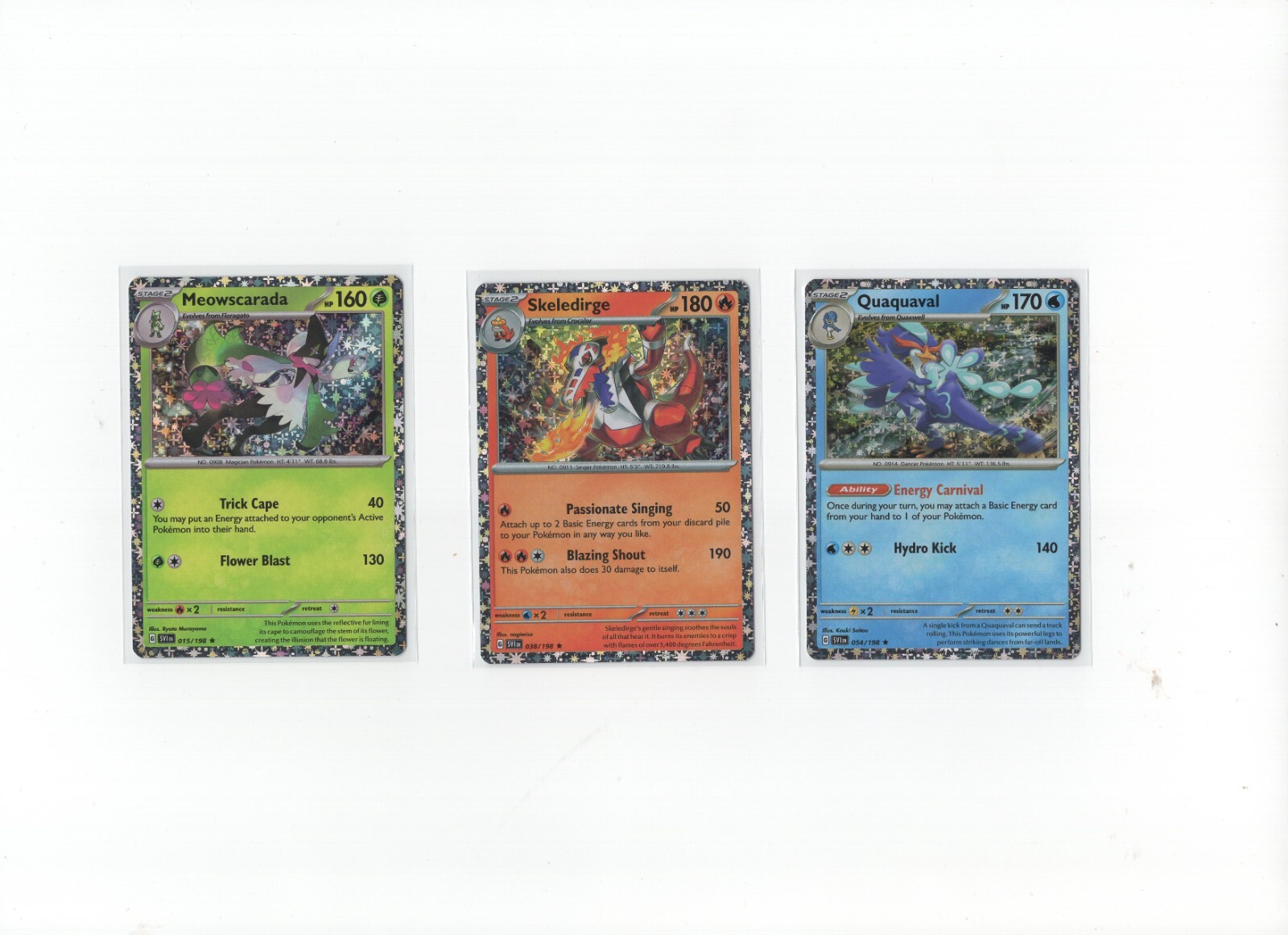 Pokemon Meowscarada Skeledirge Quaquaval Starlight Holo EU Exclusive | eBay