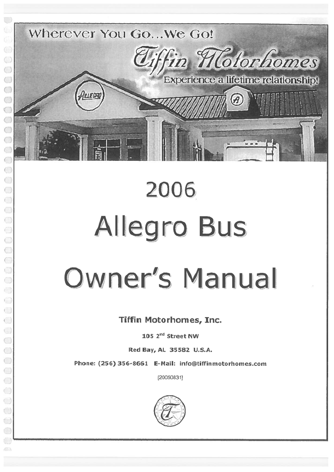 1973-2025 Tiffin Motorhomes OWNERS MANUALS Operators Instructions Vans ...