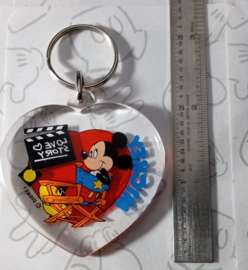 Mickey Mouse Director Chair Love Story Clapboard Heart Keychain Vintage ...