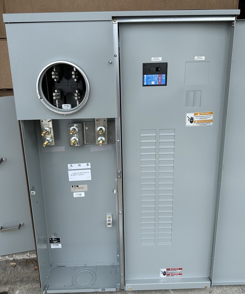 Eaton 400 Amp SOLAR READY 40-Space 1-Phase 4-Jaw Ring Type UG Meter ...