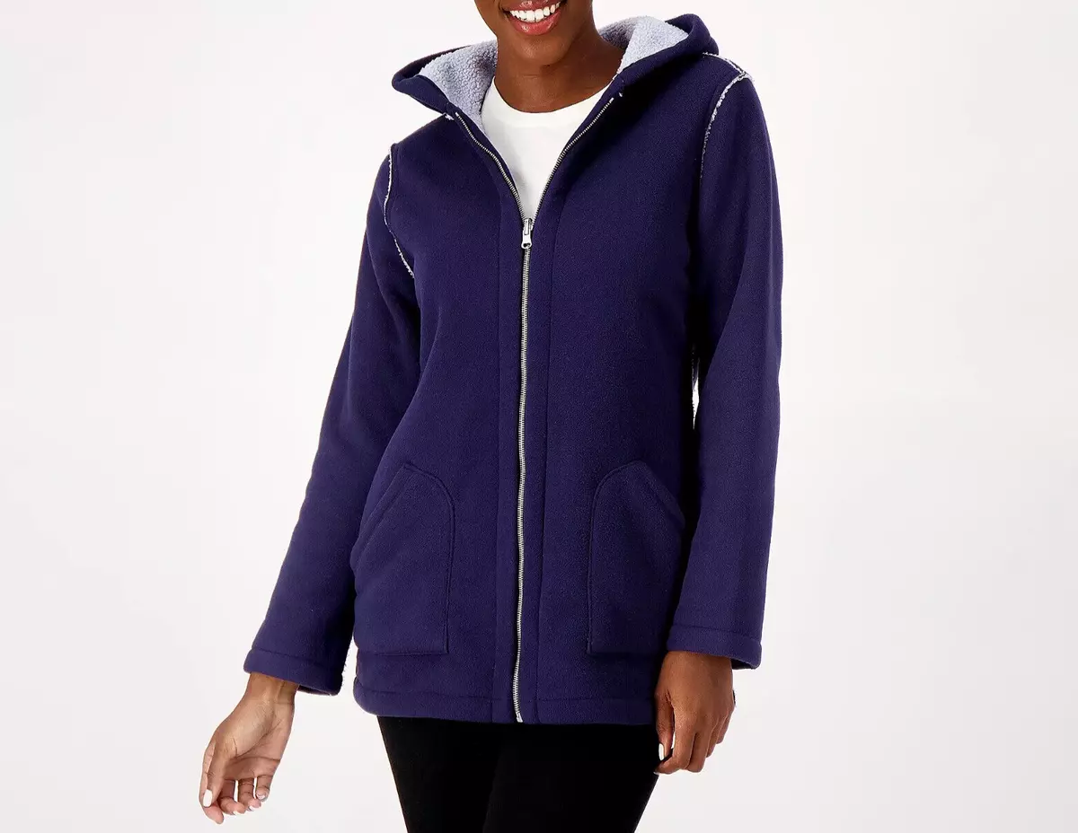 Susan Graver Weekend Bonded Polar Fleece Coat Shop