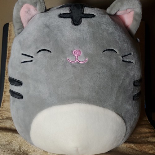 Squishmallow Tally The Gray Tabby Cat Plush 9” Eyes Shut Soft Stuffed ...