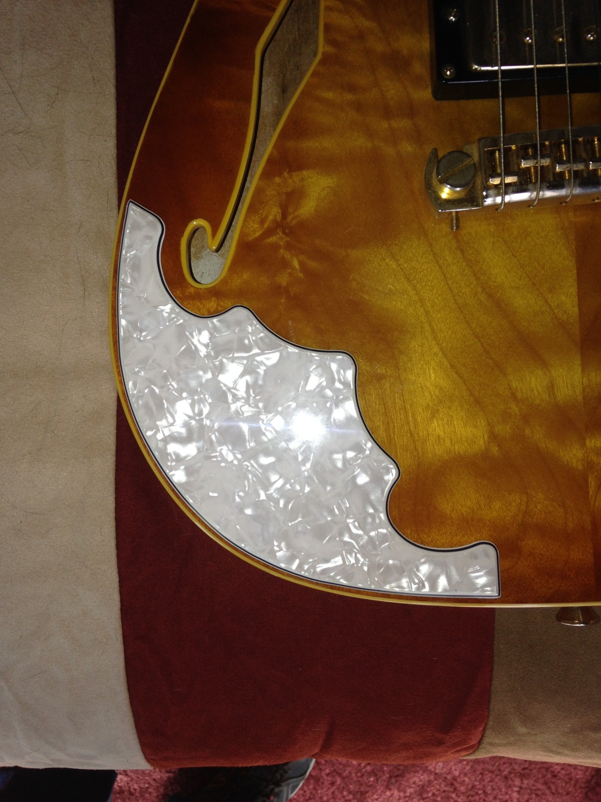 Telecaster Tele Thinline 4-ply Pearl White Armrest for Fender Guitar ...