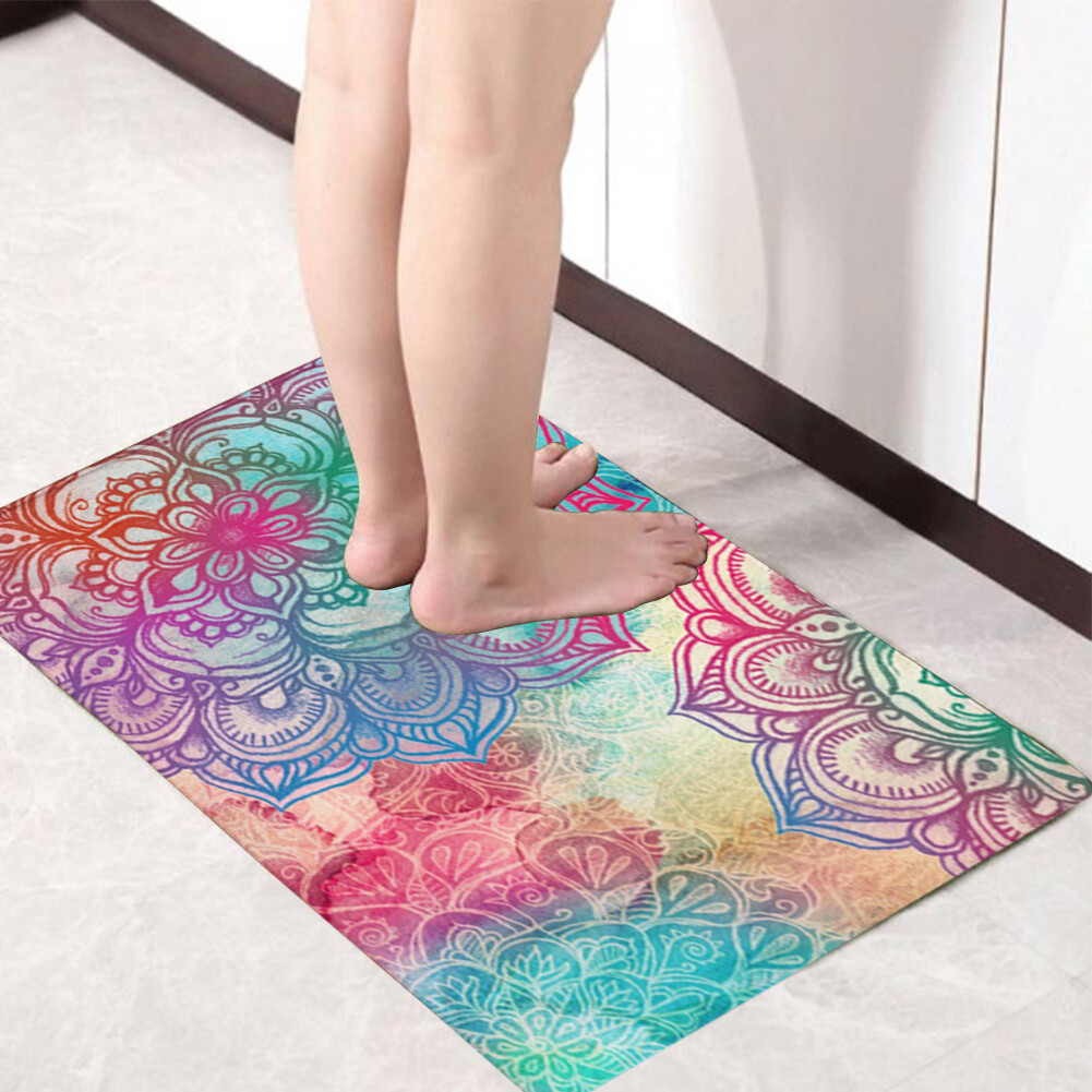 Super Absorbent Indoor Outdoor Home Decor Door Mat Kitchen Floral Print ...
