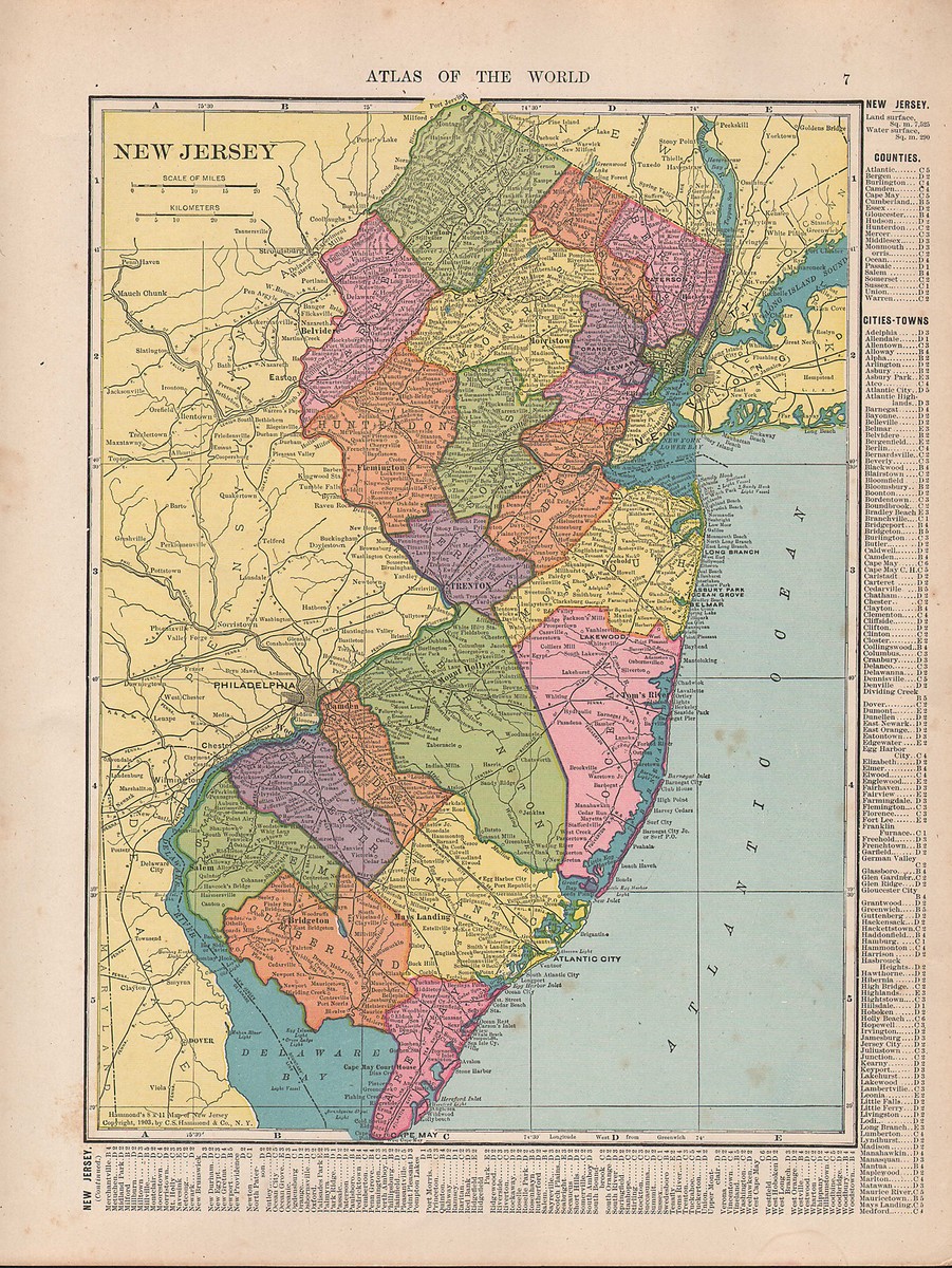 New Jersey Map With Cities And Towns New Jersey | Capital, Population,