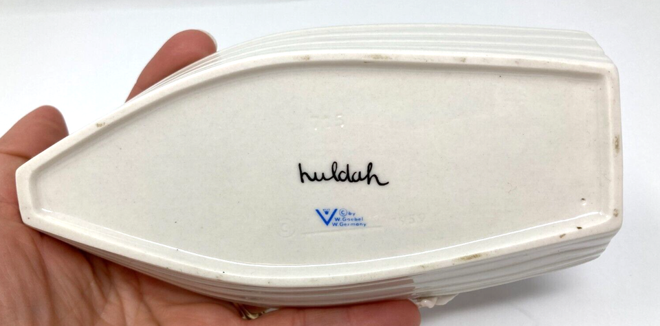 Goebel Huldah Lady in Boat with Dog 715 Candy Nut Trinket Dish Vintage ...
