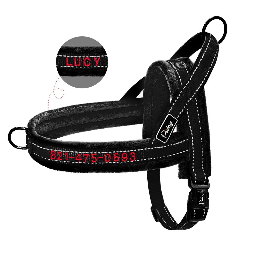 Reflective Personalized Front Lead Dog Harness Embroidered With Name ...