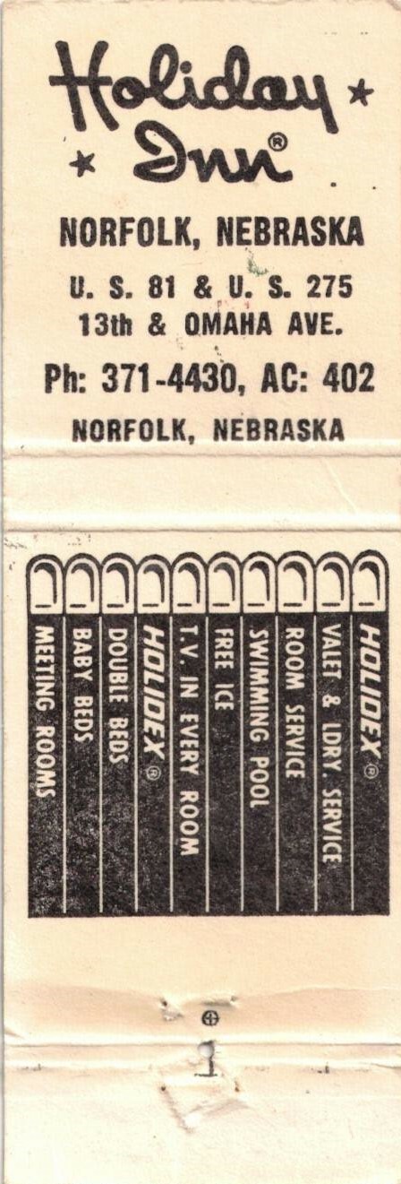 HOLIDAY INN-HOLIDEX SYSTEM-ADVANCE RESERVATIONS-EMPTY-1 1/2 INCHES ...