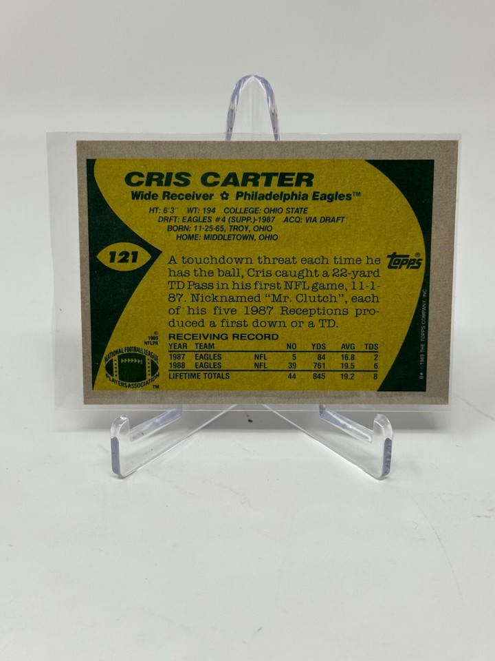1989 Topps Football Cris Carter Rookie RC Card #121 EX | eBay