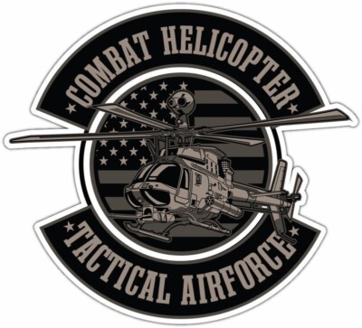 Combat Helicopter Tactical Airforce Army Car Bumper Window Sticker ...