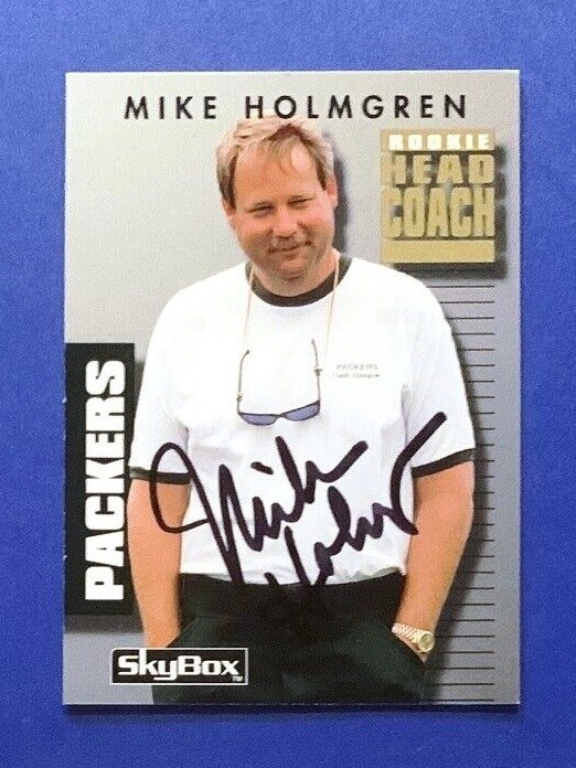 Coach MIKE HOLMGREN Green Bay Packers 1992 Skybox AUTOGRAPH / SIGNED ...