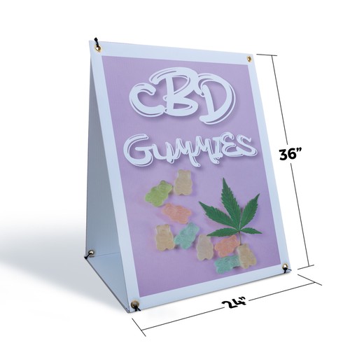 CBD Gummies A-Frame Sidewalk Sign Delicious Edibles Wellness Products ...
