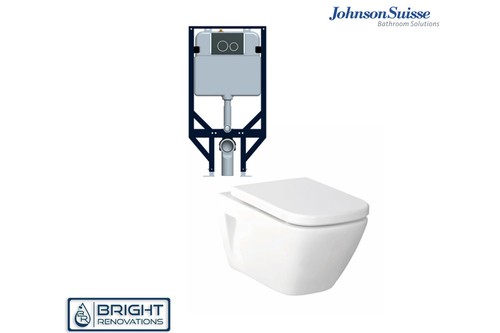 Johnson Suisse Gemelli Econoflush Inwall/ Wall Hung Toilet Suite | eBay ...