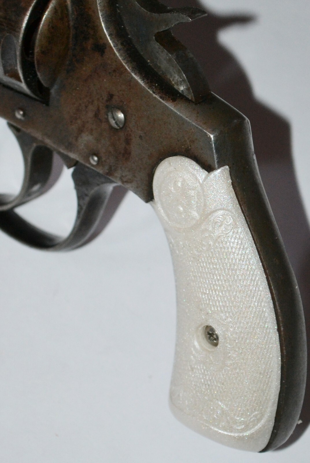 Iver & Johnson top break pistol grips large frame pearl white plastic ...