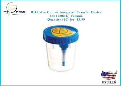 BD Urine Cup w/Integrated Transfer Device, 4oz(120mL)Vacuum Quantity ...