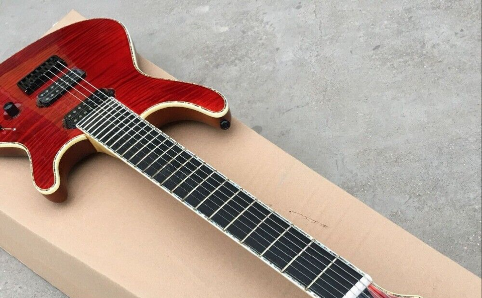 Factory Customized High Quality Red 7 String Electric Guitar | eBay