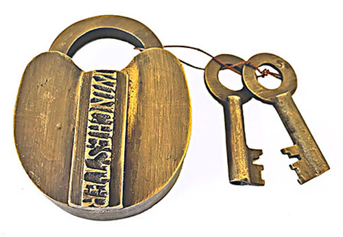 Winchester Heavy Brass Padlock Lock, Antique Rustic Finish w/2 Keys | eBay