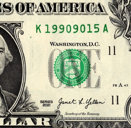 Sept 15 1990 Birthday note Fancy Serial Number One Dollar Bill ...