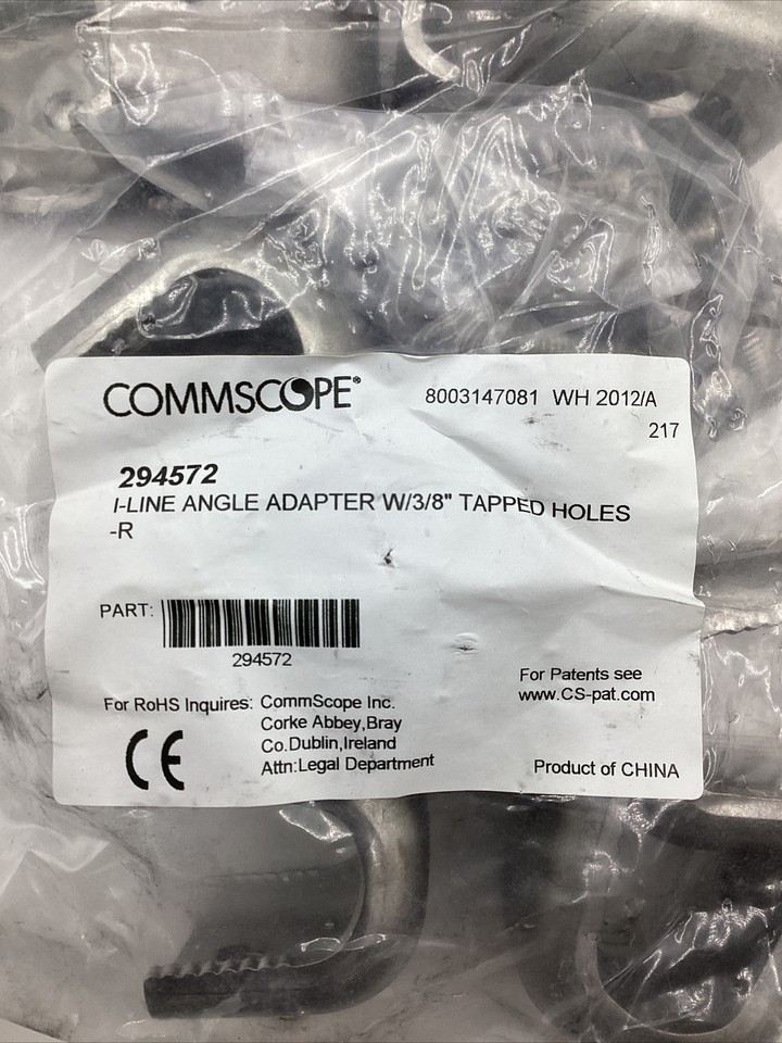 Qty 4 COMMSCOPE 294572 I-Line Angle Adapter Stainless Steel 3/8" Tapped ...