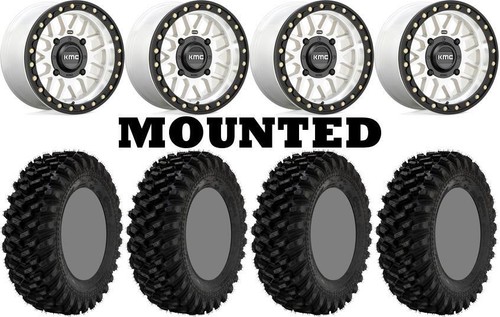 Kit 4 SuperATV XT Warrior Sticky 34x10-14 on KS235 Grenade Beadlock ...